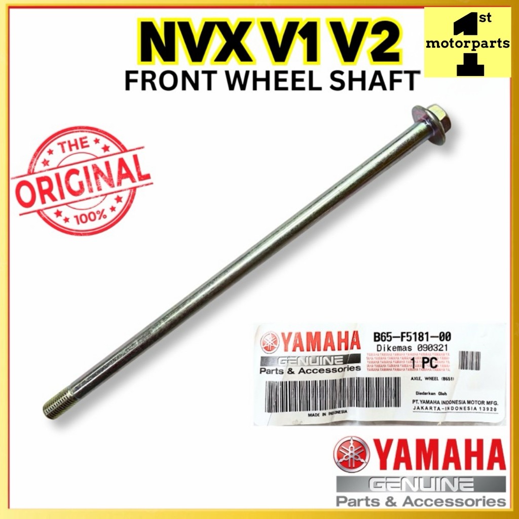 [100% ORI YAMAHA] NVX V1 V2 NVX155 FRONT WHEEL TAYAR SHALF FRONT AXLE DEPAN TYRE SHAFT B65 F5181 ...