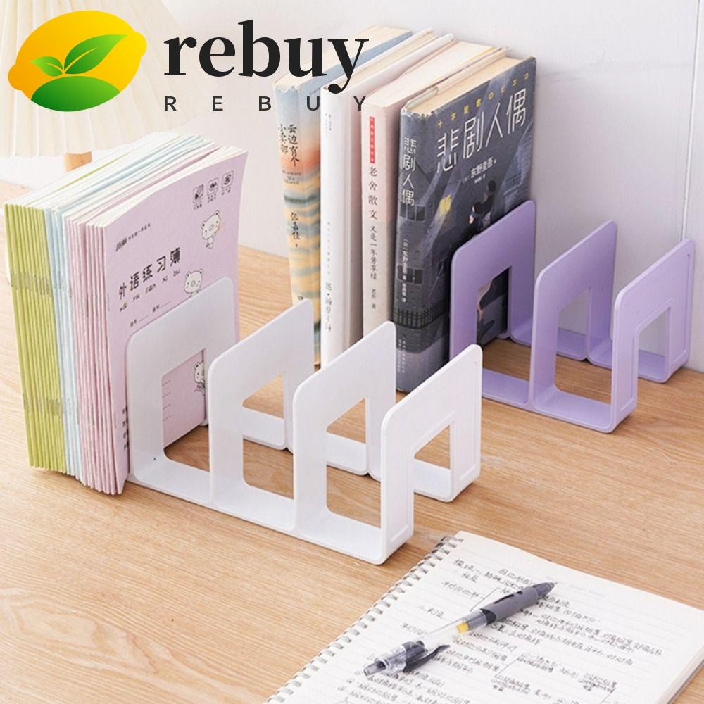 REBUY Desktop Bookends, Display Bookshelf Divider Book Stand ...
