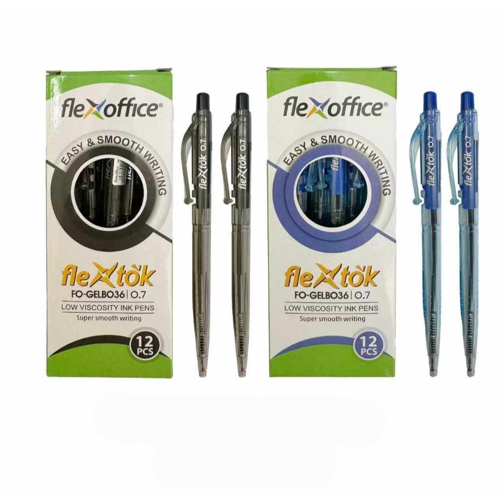 Flextok Ballpen Black / Blue / Red Retractable 12pcs/ box SHP | Shopee ...