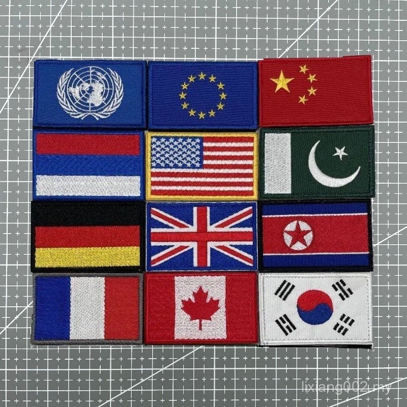 World Flag Embroidery Velcro Badge Tactical Russian Armband United ...