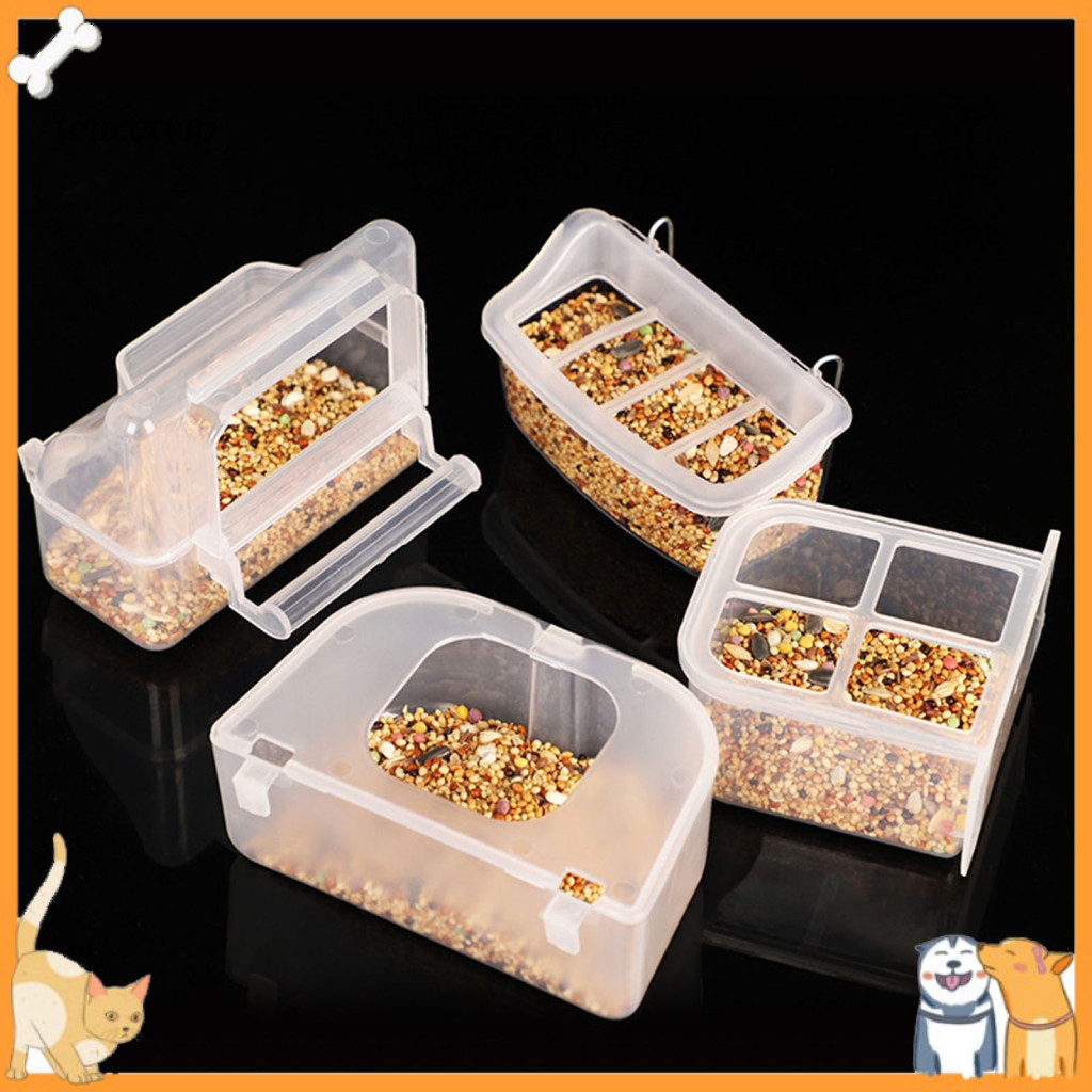 Hanging Bird Water Tank Bird Food Box for Small Birds Transparent ...
