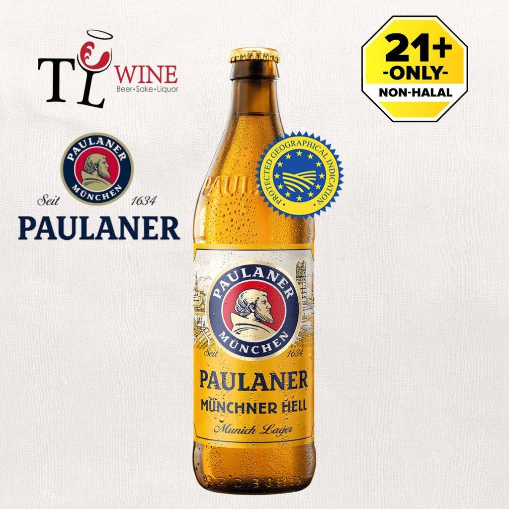 Paulaner Munchner Hell Lager Beer 500ml Alc:4.9 % Duty paid 100% ...
