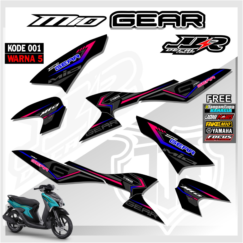 Yamaha Mio Gear 125 Motorcycle Striping Sticker Variations Sticker List ...