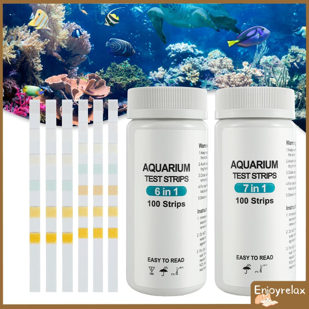 100pcs Aquarium Test Strips 7 in 1 Fish Tank Test Kit Freshwater ...