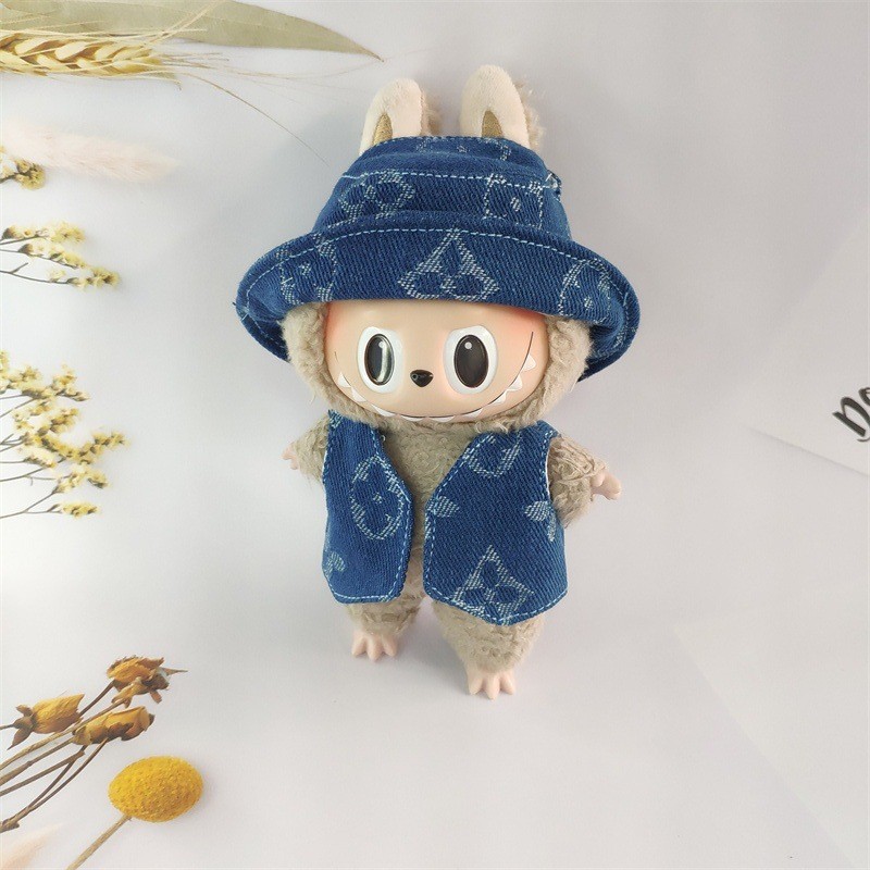 Labubu Four-Leaf Clover Denim Hat | Heartfelt Macaron Blind Box Sitting ...