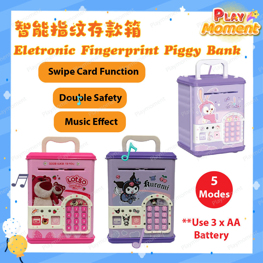 ATM Machine With Music Card Fingerprint Piggy Bank ATM Password Safe ...