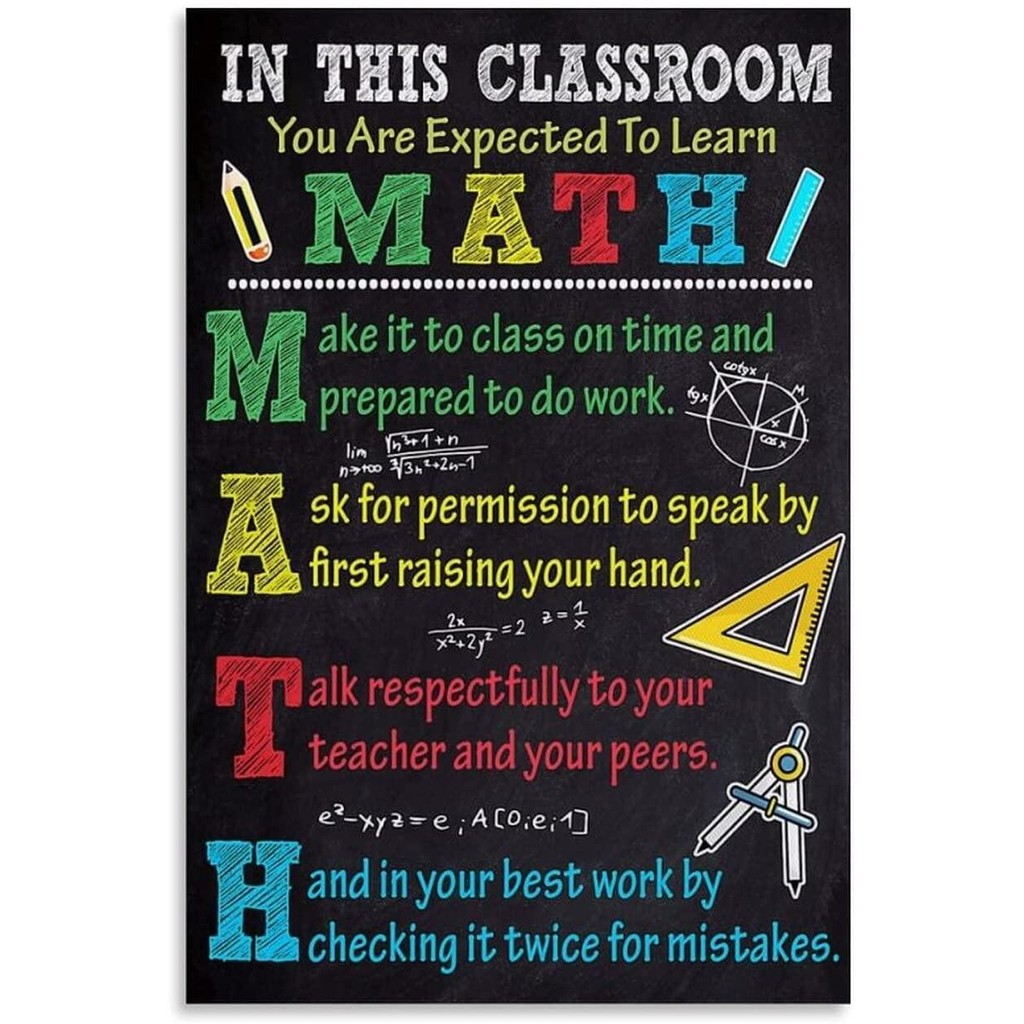 Retro Posters in This Classroom You are Expected to Learn Math Canvas ...