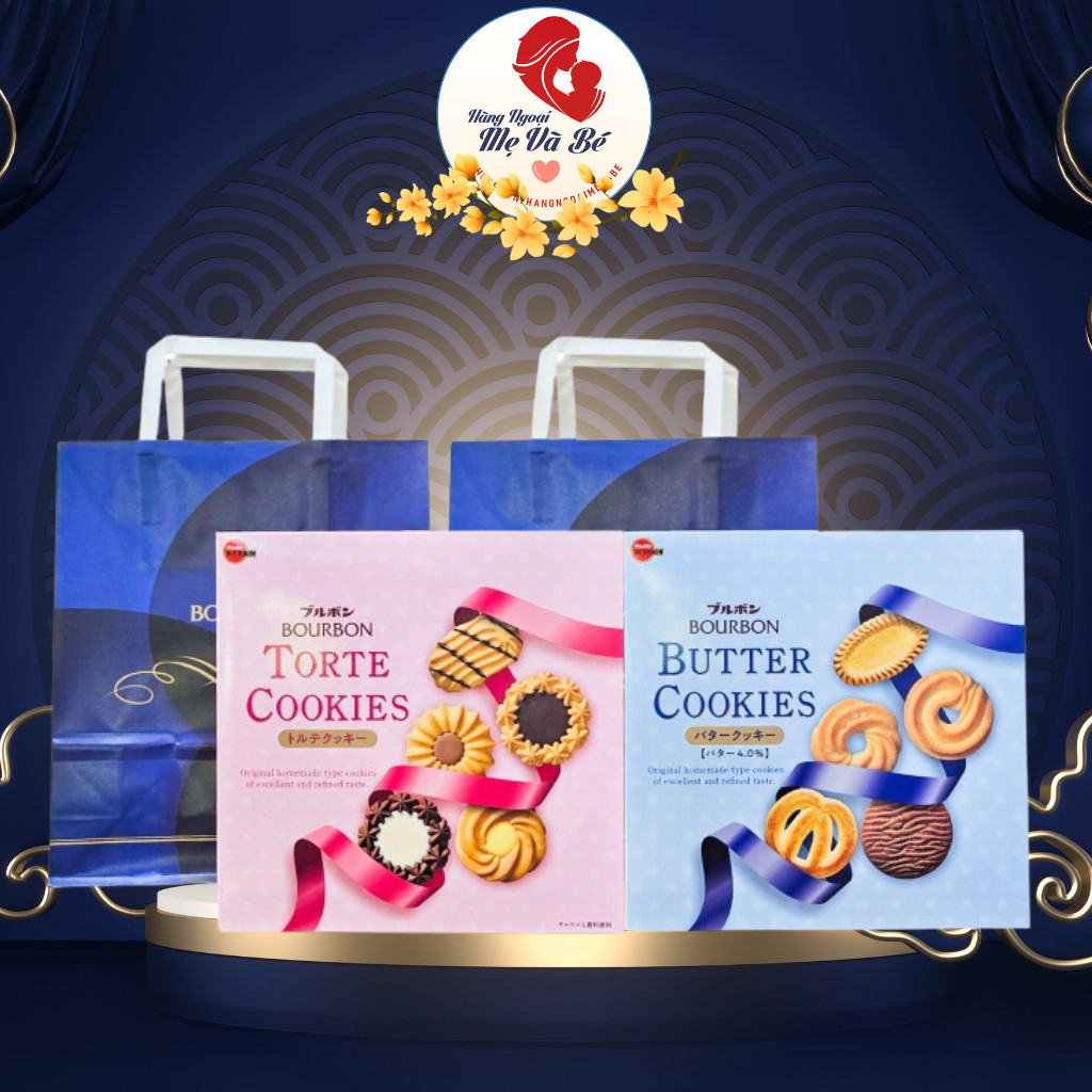 Japanese Bourbon Butter Cookies & Torte Cookies tin box 310g | Shopee ...