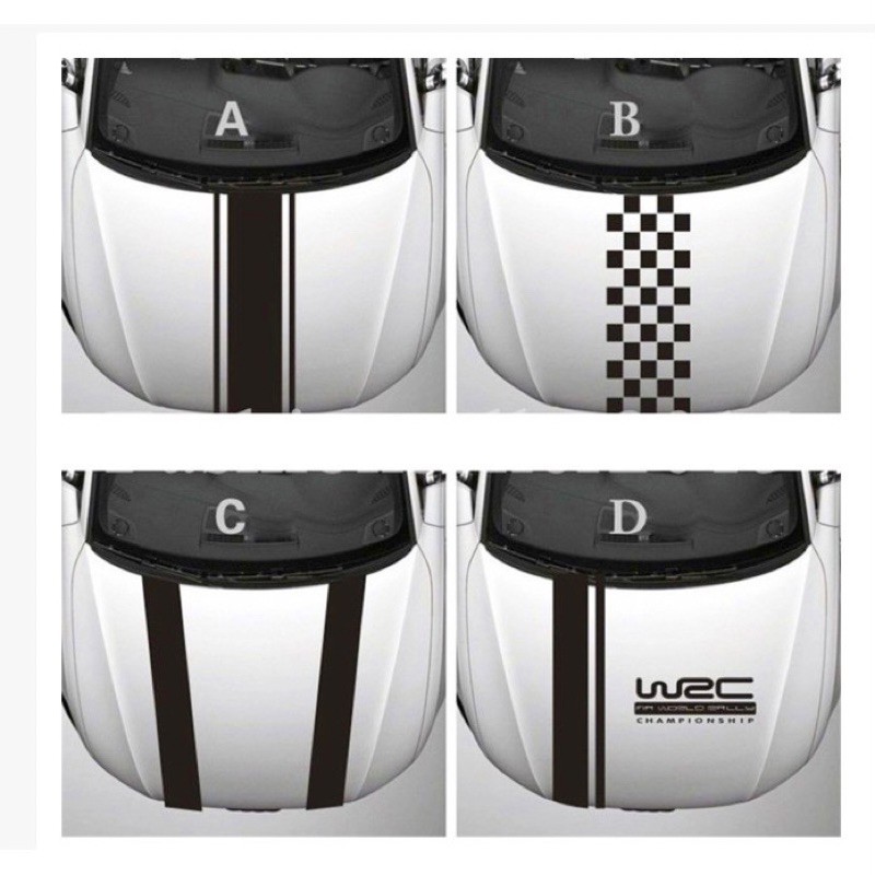 (Ready Stock)S142# WRC Stripe Car Bonnet Design Vinyl Decals Sticker ...