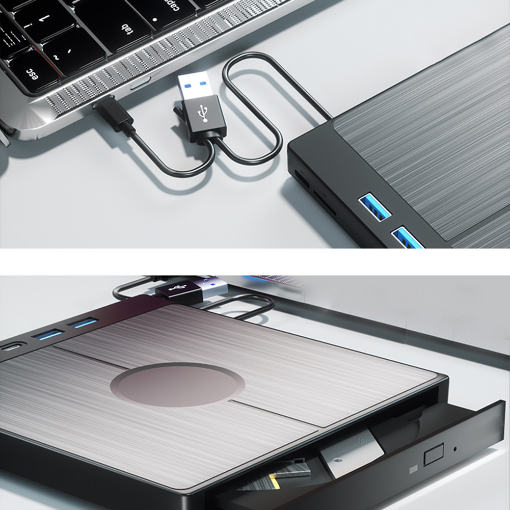 7 in 1 External CD/DVD Drive CD/DVD Disk Drive Player Burner Reader ...