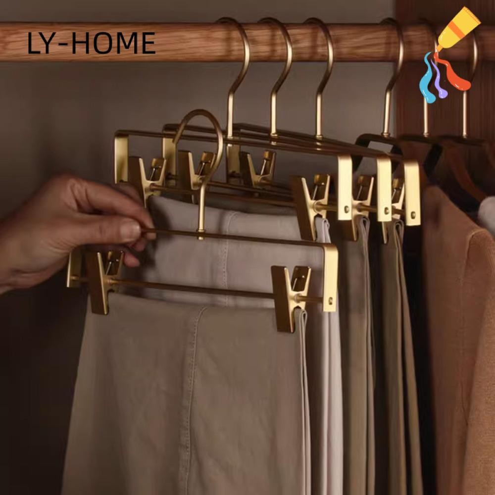 LY-HOME Clothes Hangers, Aluminum Alloy Gold/Sliver Trouser Hangers ...
