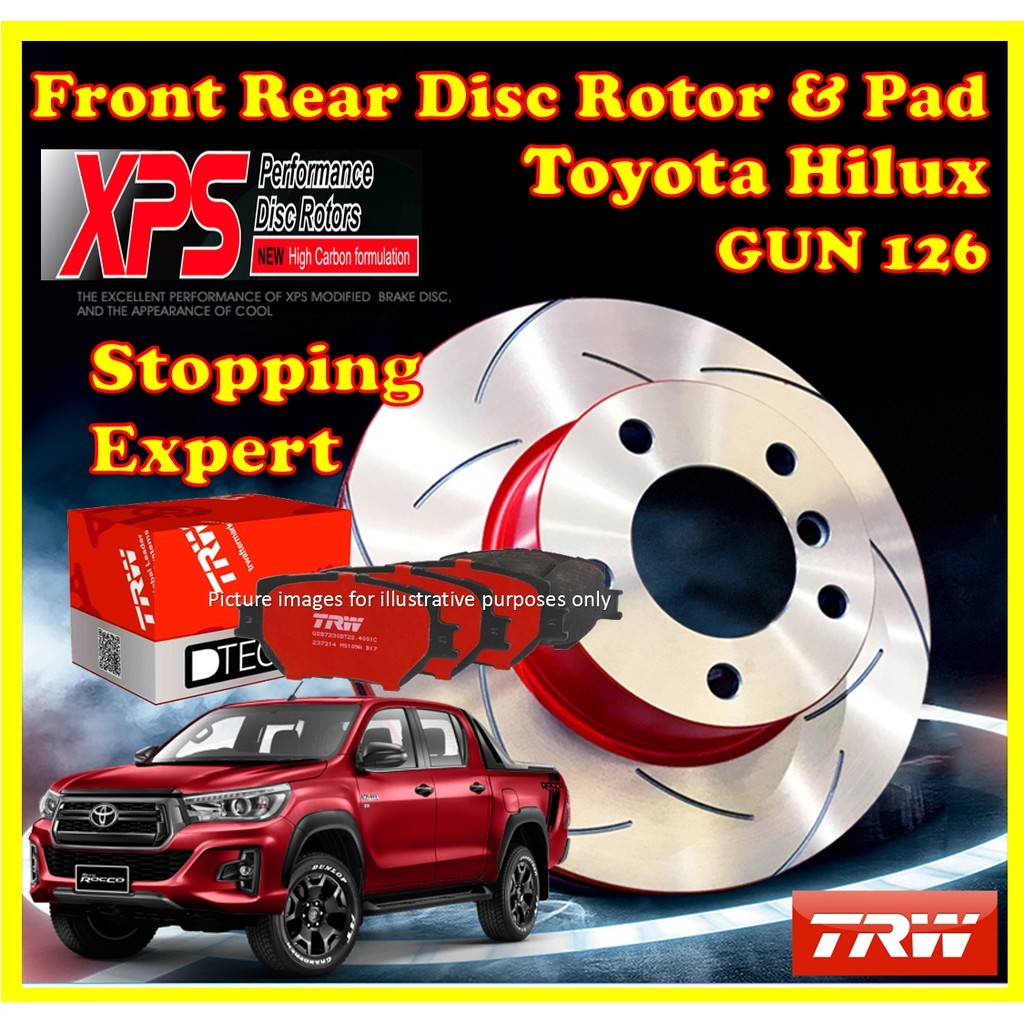 Toyota Hilux GUN125 Revo Rocco TRW XPS Disc Rotor Slotted / Pemutar ...