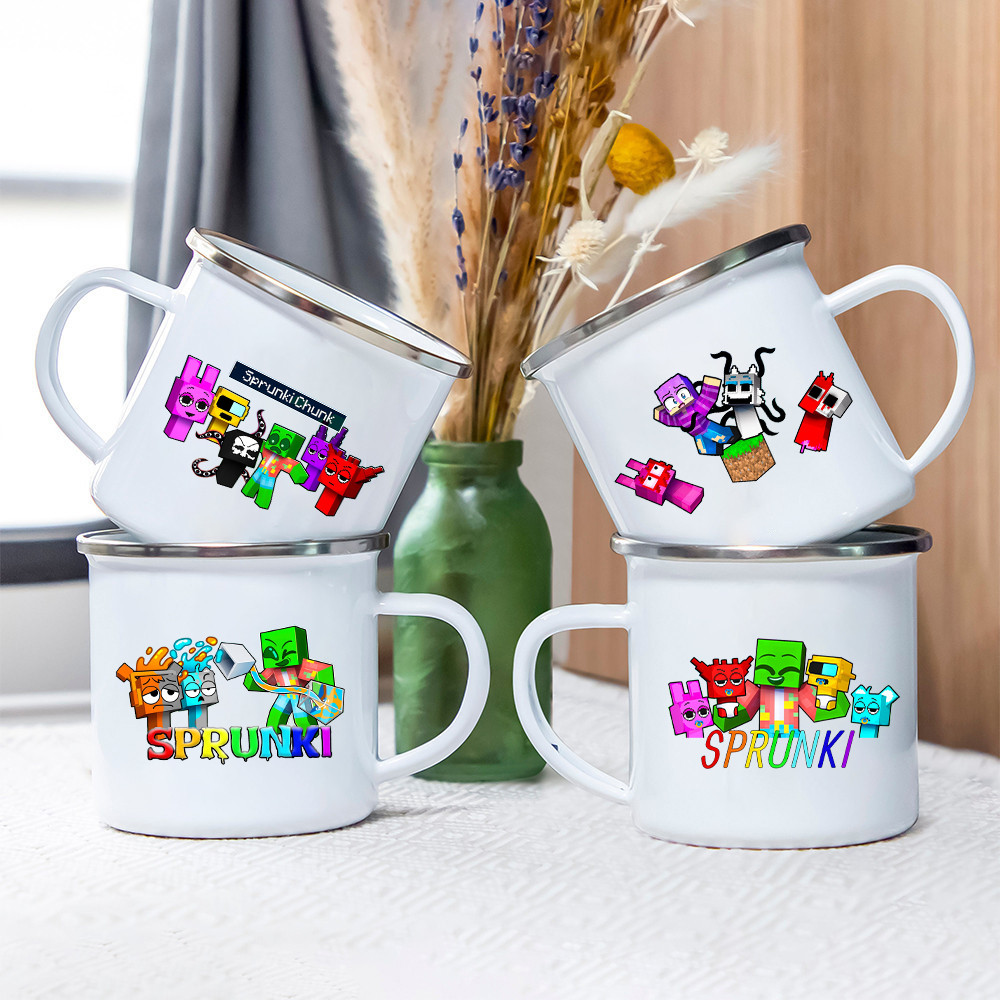 Sprunki Enamel Cup Breakfast Milk Cup Sprunki Minecraft Printed Water ...