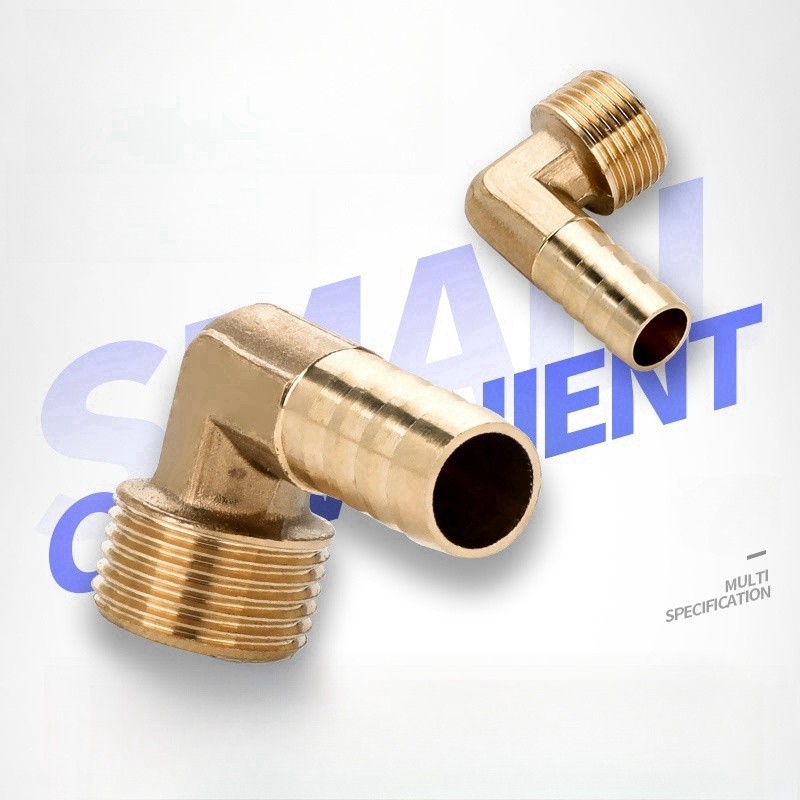 PL Brass Barb Fitting Elbow 6 8 10 12 16mm To 1/8 1/4 1/2 3/8 Male ...