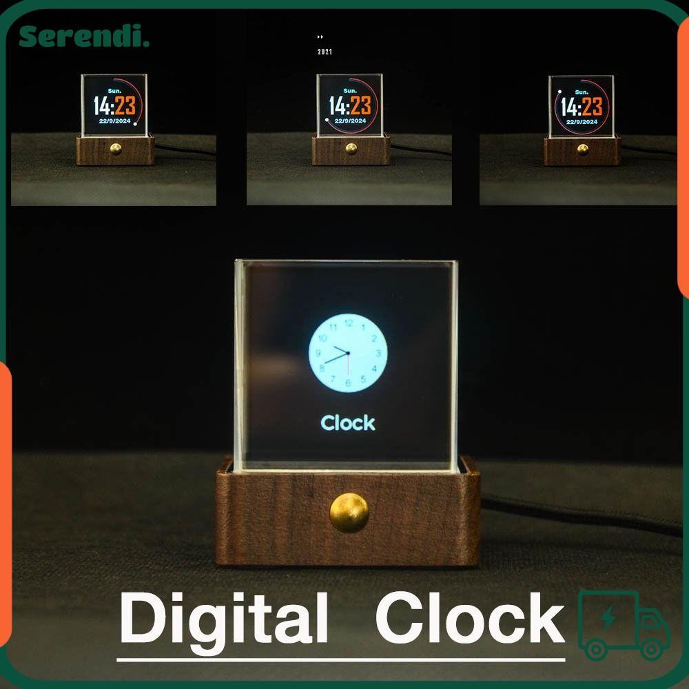 SERENDI Smart Clock, Hologram Cube Display USB Charging Smart Weather ...