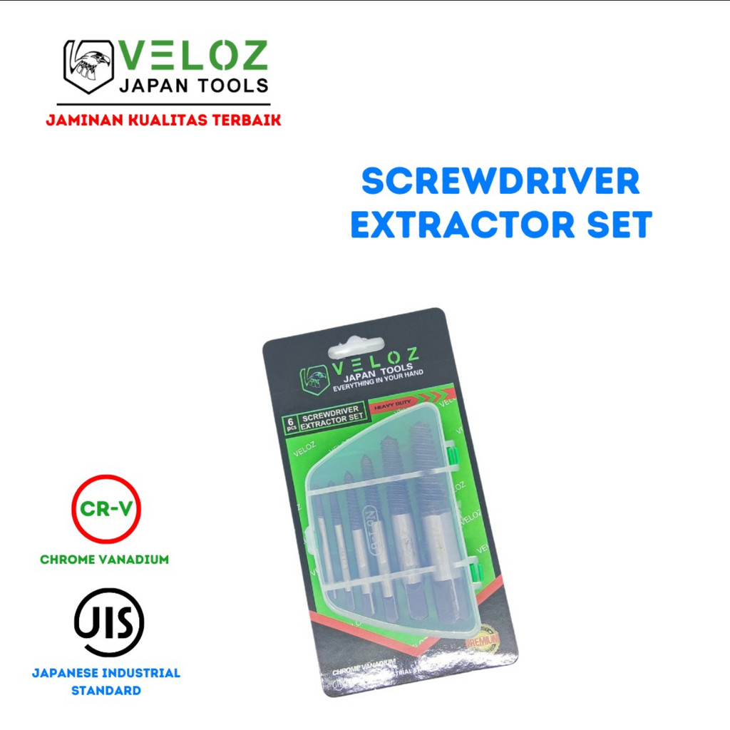 (gd) Veloz reverse tap set 6pcs broken bolt opening tool screw ...