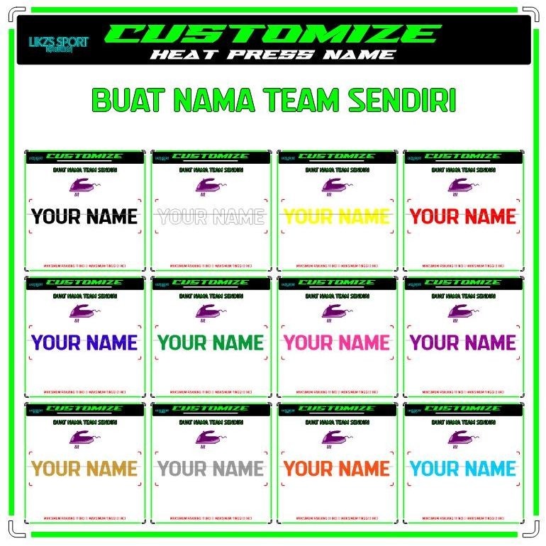 Print Nama Team / Nama Sendiri / Nama Company / Nama Personal Syarikat ...