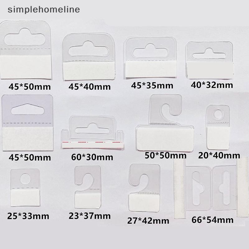 SLMY 100pcs PVC Slot Hole Adhesive Hang Tags Hook Merchandise Box Bag ...