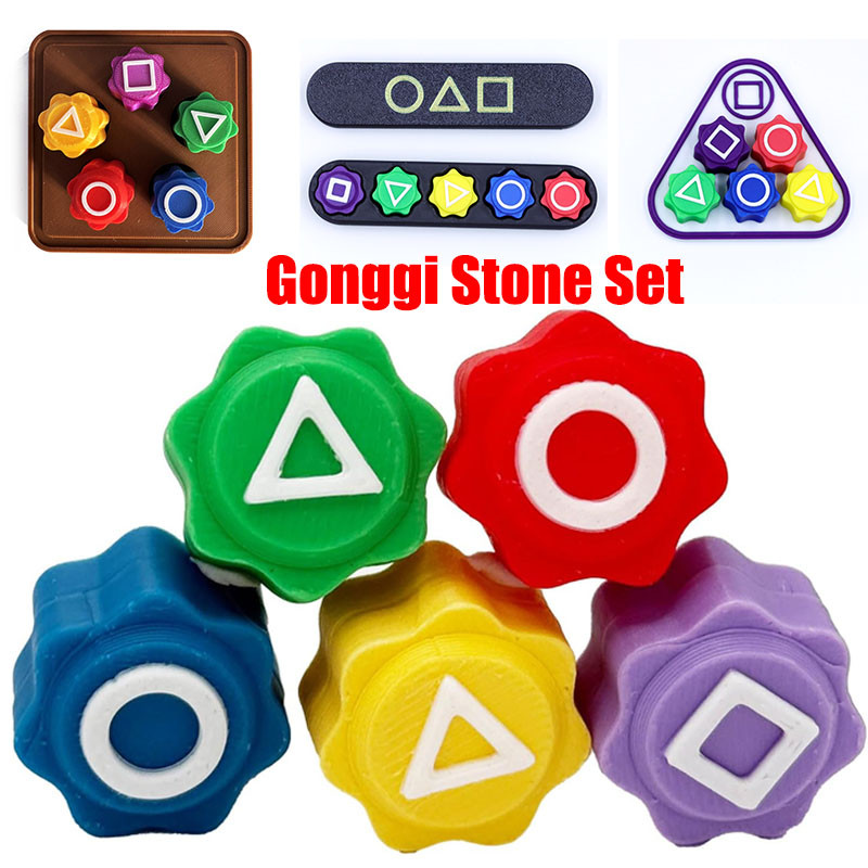 5pcs Gonggi Konggi Squid Game Toy Korean Jacks Gonggi Stone Set Gong Gi ...