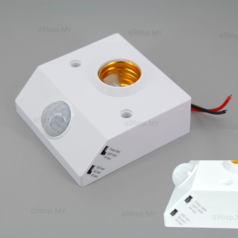 AC 110-240V LED E27 Base Lamp Holder Automatic Infrared IR Sensor LED ...