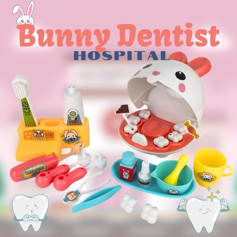Bunny Pet Dentist Hospital Toys For Children Doctor Dental Kit Design ...