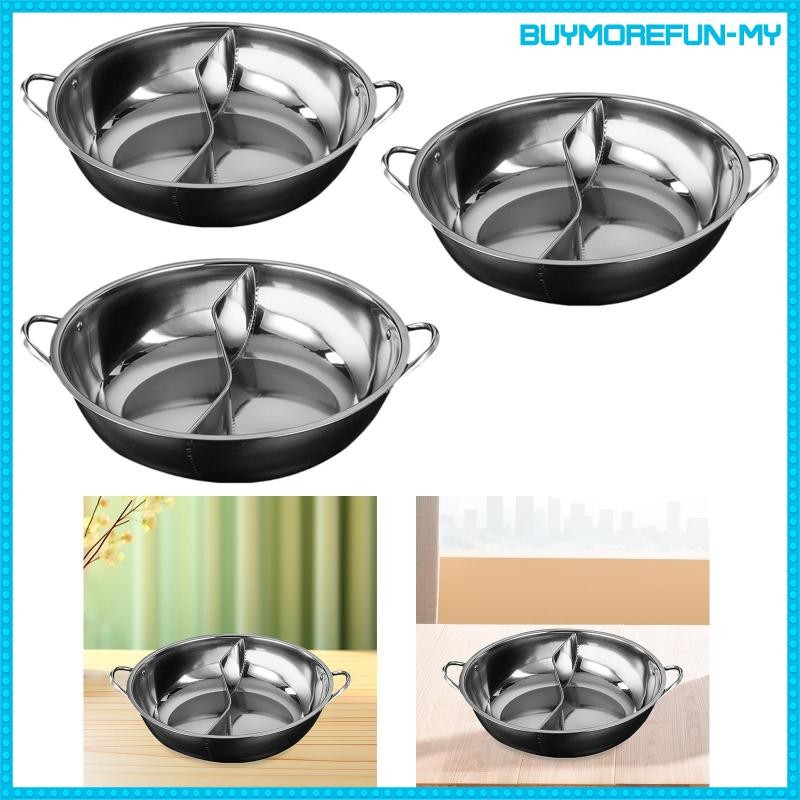 [BuymorefunMY] Stainless Steel Pot with Divider Easy to Clean Cooking ...
