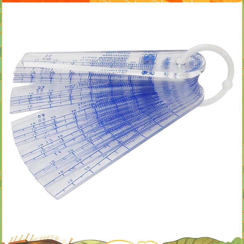 Plastic Feeler Gauge 0.05mm to 3mm Metric -Measuring Tool 21 Leaf ...