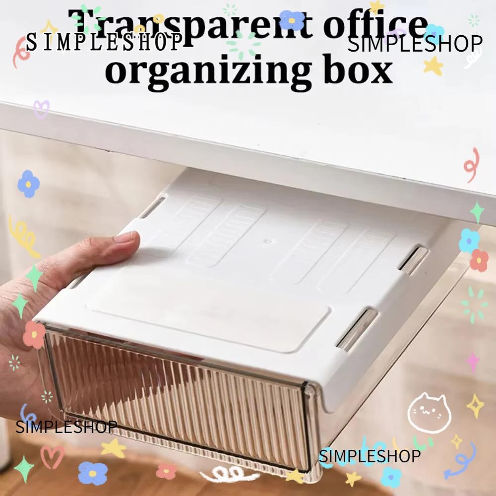 SIMPLESHOP Undertable Storage Box, Desktop Attachable Slide Out Drawer ...