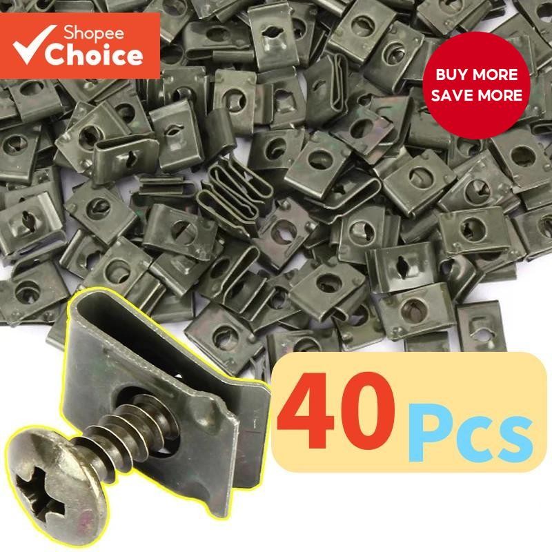 10-40PCS Metal U-type Clip For Car Bumper Fender Trim Panel Fasteners ...