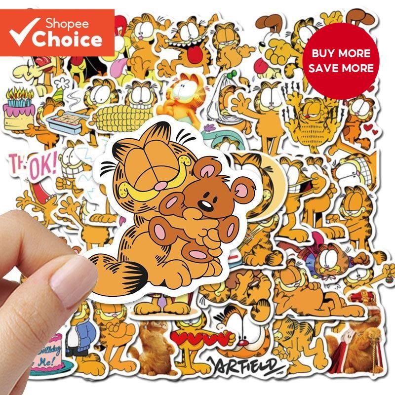50Pcs Animated Film Garfield Cat Series Graffiti Stickers for Suitcases ...