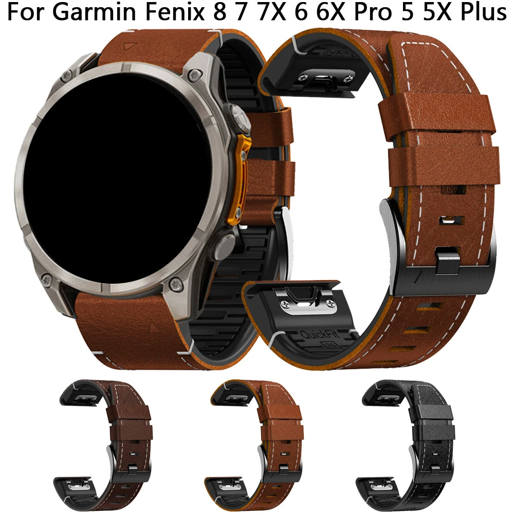 26mm 22mm Quick Fit Strap For Garmin Fenix 8 E 7 7X 6X 6 5X 5 Silicone ...