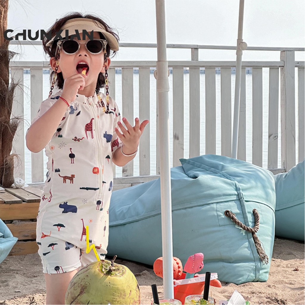 Boys Swim Jumpsuit UV One-piece Swimming Suit UPF50+ Cute Beachwear ...