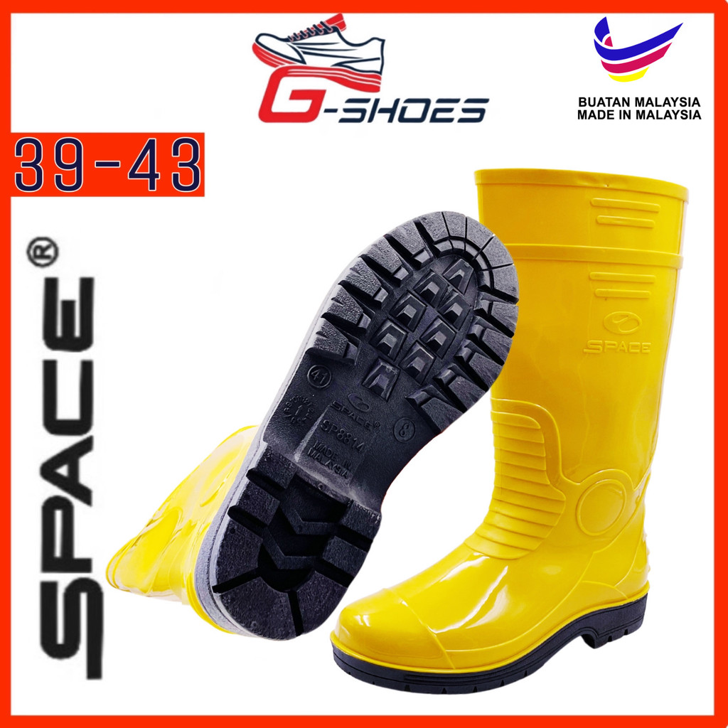 [G-SHOES] Space SP8144 Men Women Calf Cutting Rubber Rain Boot Safety ...