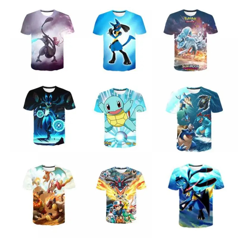 Multiple Cartoon Pokemon Anime Lucario Squirtle Mewtwo Charmander ...