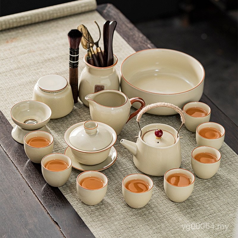 Xishi Gaiwan Tea Set Ru Kiln Teapot Set Kung Fu Tea Set Set Tea Cup ...