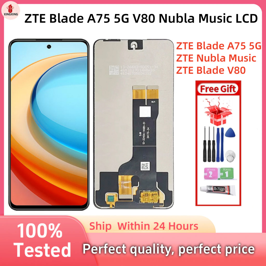 For Original Display ZTE Blade A75 5G V80 Nubla Music LCD Touch Screen ...