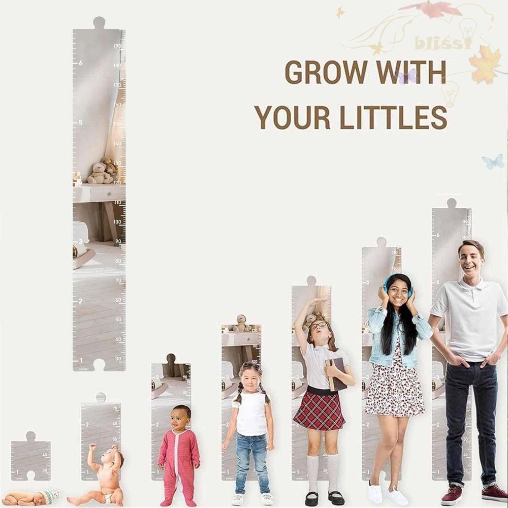 BLISS Kid Mirrors Ruler Growth Chart, Acrylic Splicable Puzzle Mirror Growth Chart, Versatile ...