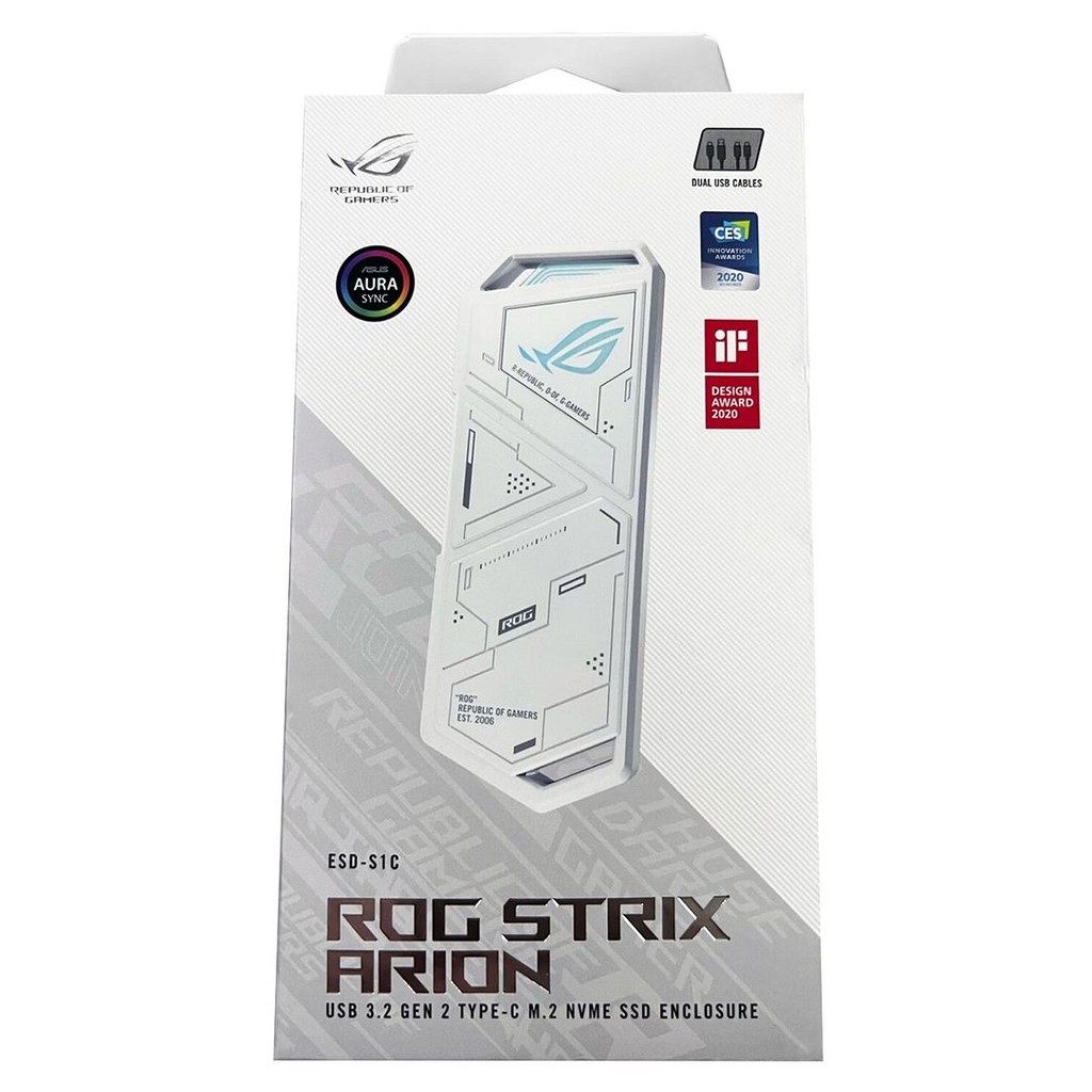 ASUS ROG Strix Arion USB-C M.2 NVMe SSD Enclosure (Moonlight White), ESD-S1C-WH | Shopee Malaysia