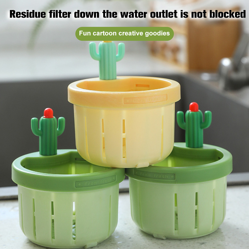Cactus Kitchen Sink Drain Strainer With Handle Press Disposal Wash ...