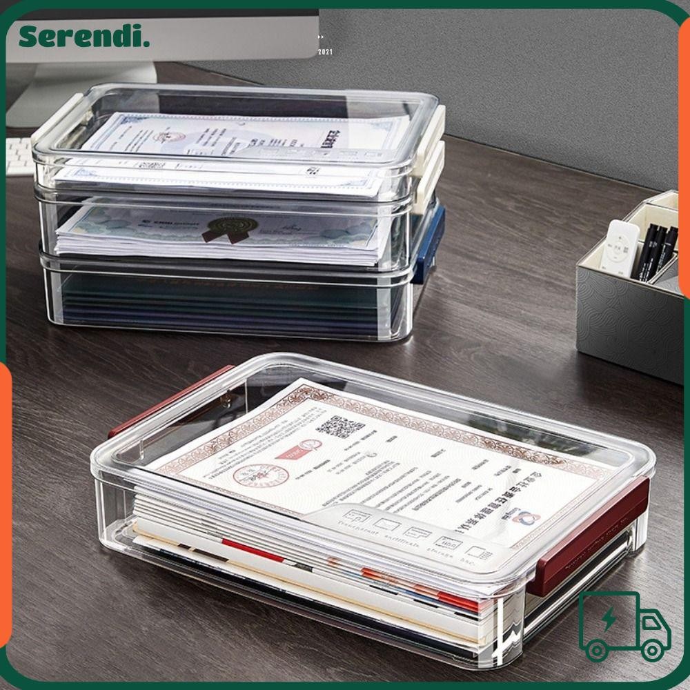 SERENDI Paper Organizer, A4 Plastic File Box, for Organizing A4 File ...
