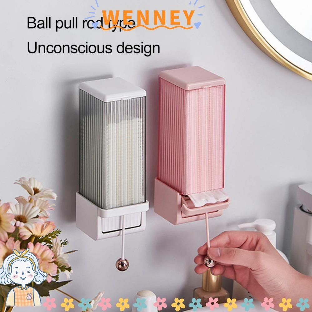 WENNEY Cotton Pad Dispenser, Space-saving Wall-mounted Makeup Cotton ...