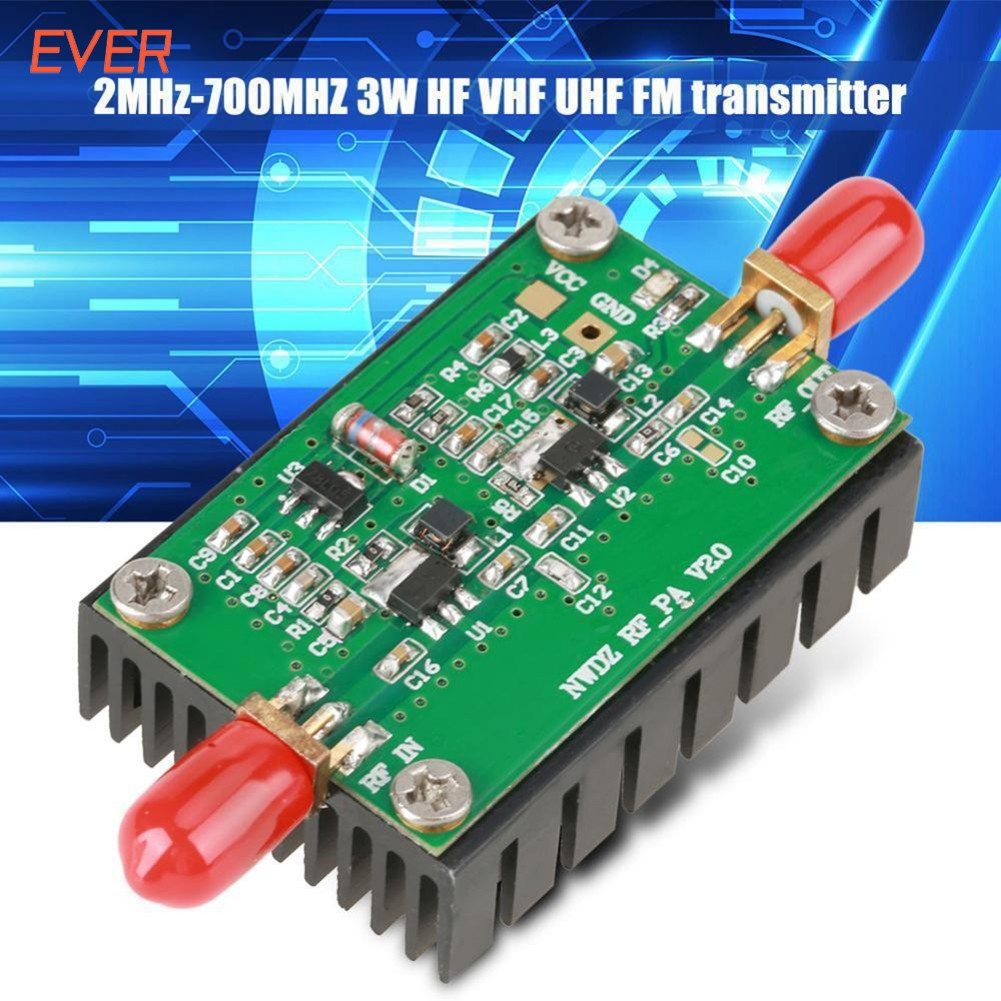 EVER| 2MHZ-700MHZ 3W HF VHF UHF FM transmitter RF Power Amp lifier For ...