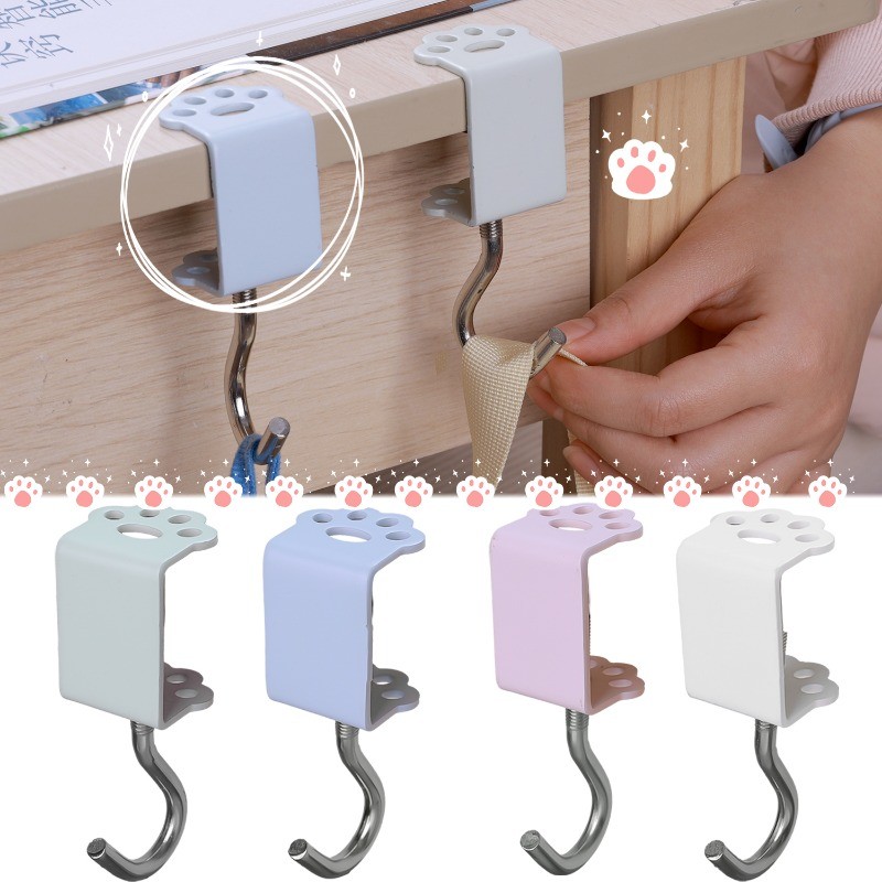 Multipurpose Bags Key Cute Removable Table Hook Cartoon Cat Claw Desk ...