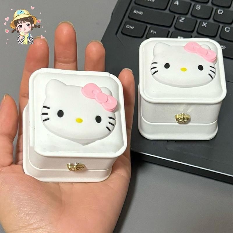 [YDEAMY] Kawaii Hello Kitty Portable Jewelry Box Anime Sanrio Mini ...