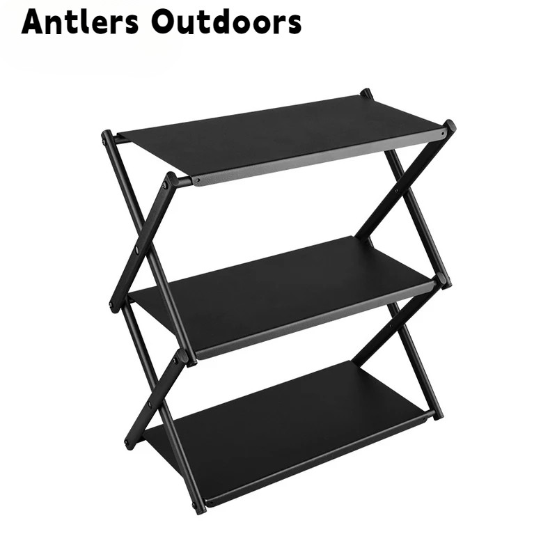 Antlers Outdoors Foldable Tabletop Camping Shelf 2 Ways Use Storage ...