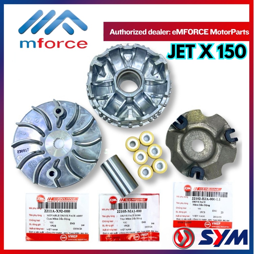 SYM JETX-150 JET X 150 SE FRONT PULLEY CVT SET WITH FAN PULLEY PIN ...