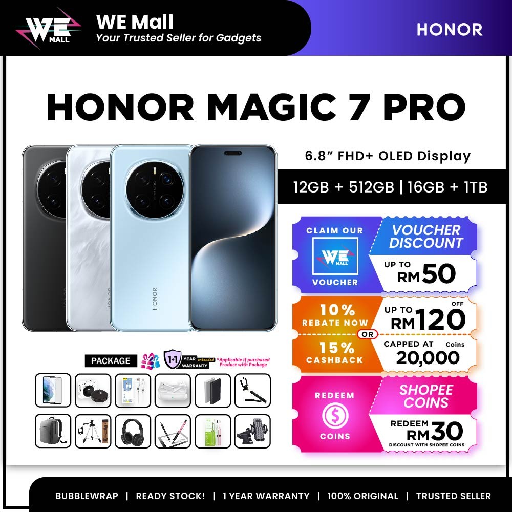 HONOR Magic 7 Pro 5G [12GB RAM 512GB ROM] [16GB RAM 1TB ROM] - Original HONOR Malaysia | Shopee ...