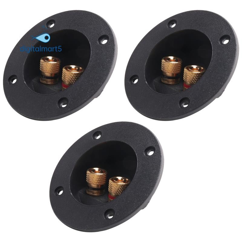 3 Pcs DIY Home Car Stereo 2-Way Speaker Box Terminal Binding Post Round ...