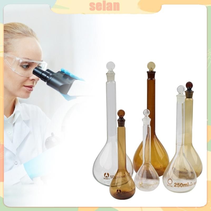 SELAN Glass Volumetric Flask School Chemistry Laboratory Supplies with ...