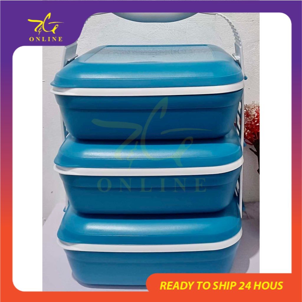 Tupperware 1.6L Picnic Trio set 3 Layer Camping Bekas Triffin Limited ...